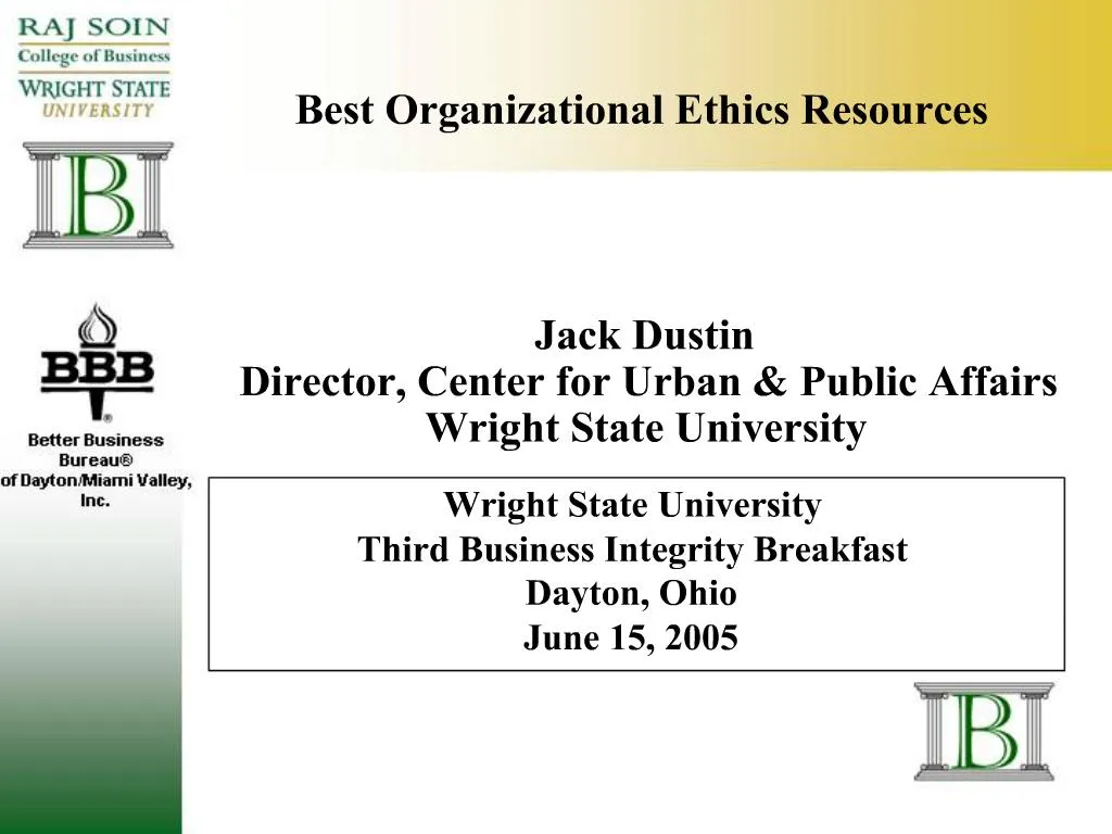 PPT - Jack Dustin Director, Center for Urban Public Affairs Wright ...