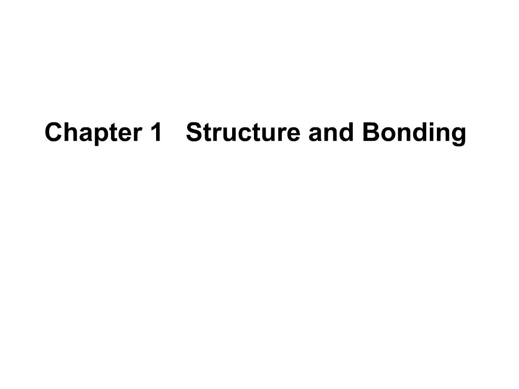 PPT - Chapter 1 Structure and Bonding PowerPoint Presentation, free ...