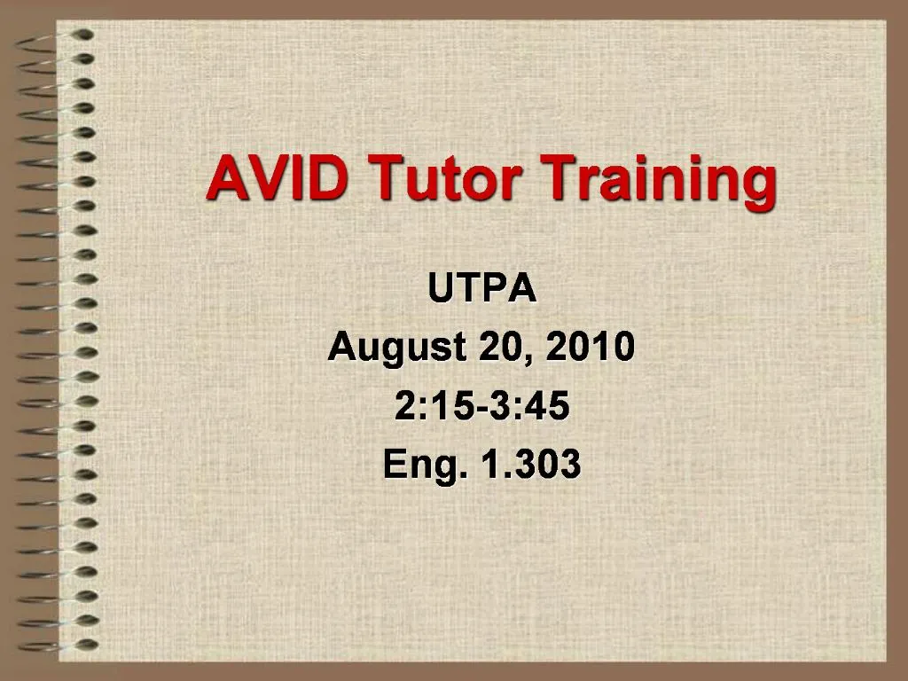 PPT - AVID Tutor Training PowerPoint Presentation, free download - ID ...