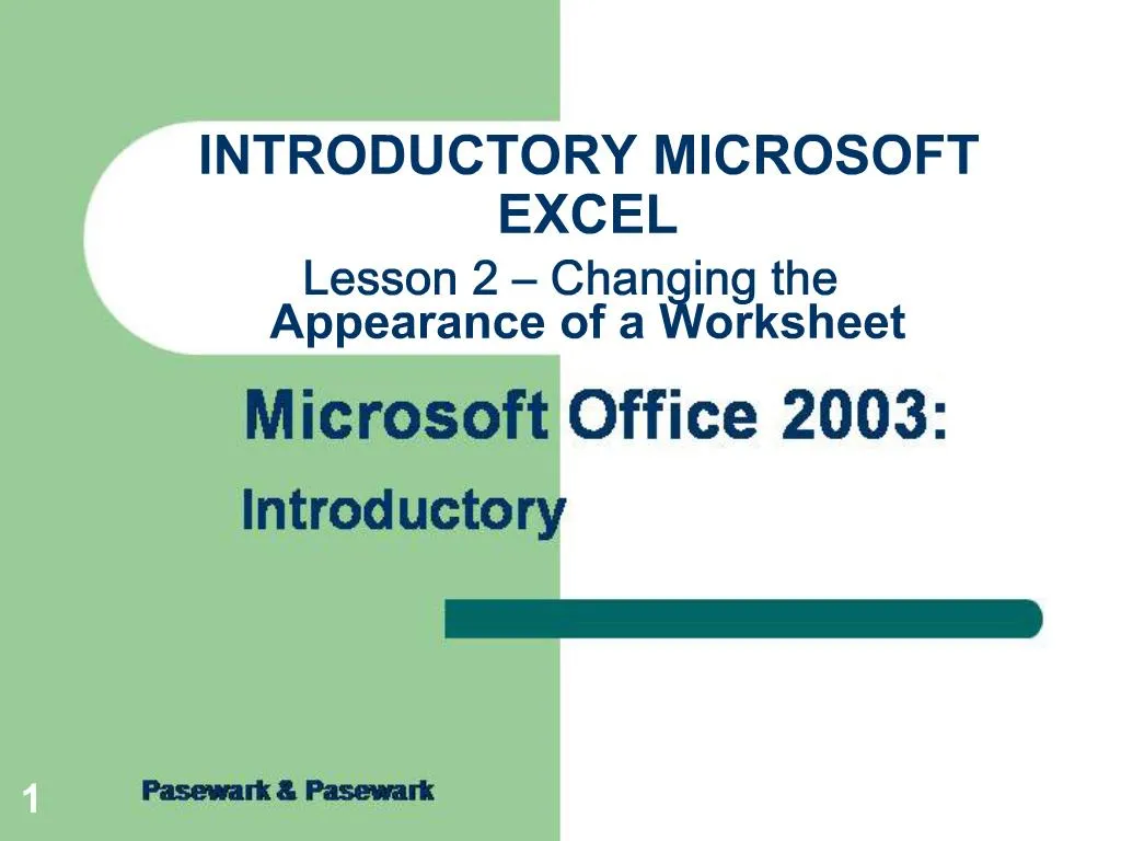 PPT - INTRODUCTORY MICROSOFT EXCEL Lesson 2 Changing the Appearance of ...