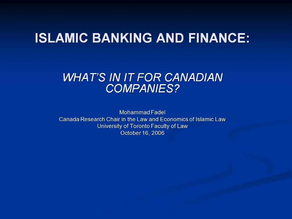 PPT - ISLAMIC BANKING AND FINANCE: PowerPoint Presentation, free ...