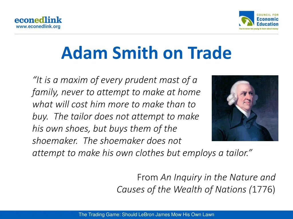 PPT - Adam Smith on Trade PowerPoint Presentation, free download - ID ...