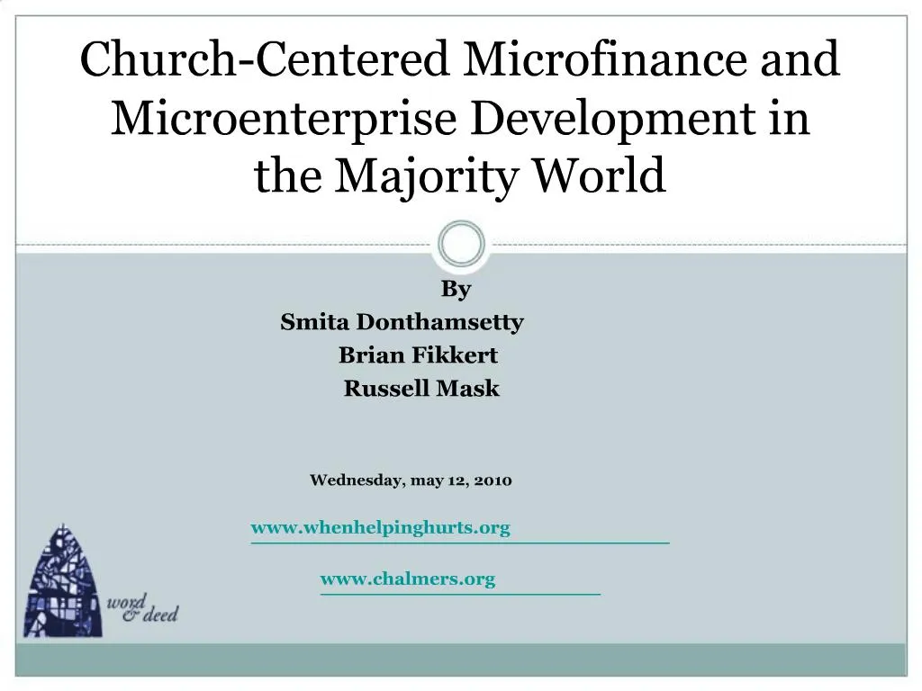 PPT - Church-Centered Microfinance and Microenterprise Development in ...