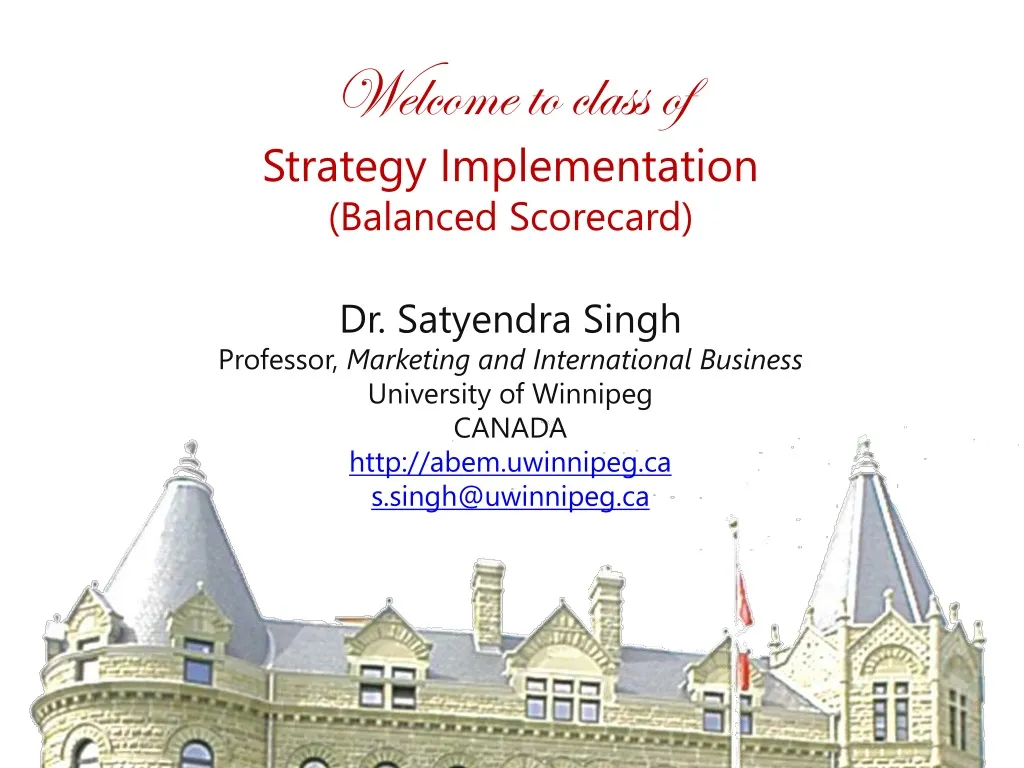 PPT - Welcome to class of Strategy Implementation (Balanced Scorecard ...