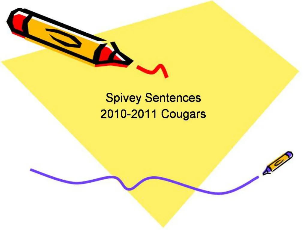 PPT - Spivey Sentences 2010-2011 Cougars PowerPoint Presentation, free ...