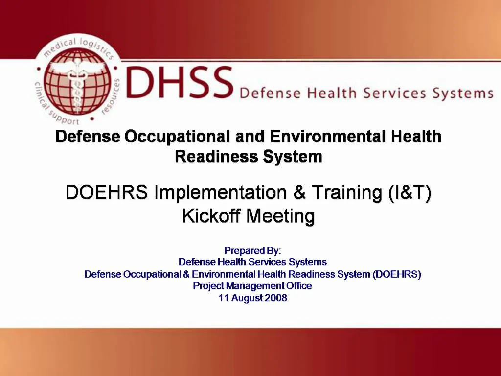 PPT - Defense Occupational and Environmental Health Readiness System ...