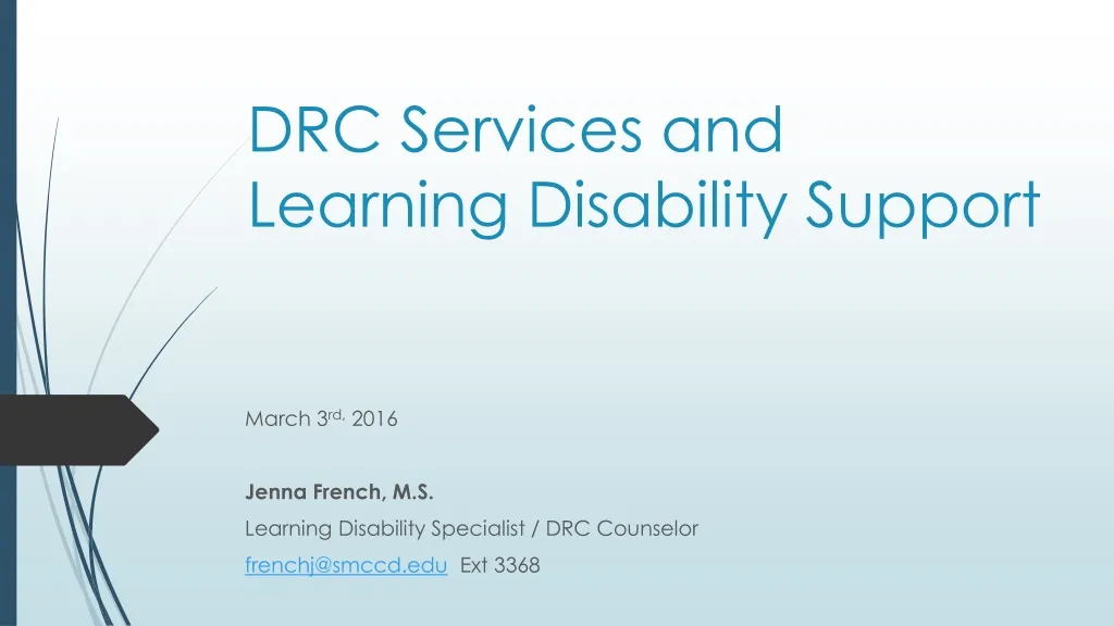 PPT - DRC Services and Learning Disability Support PowerPoint ...