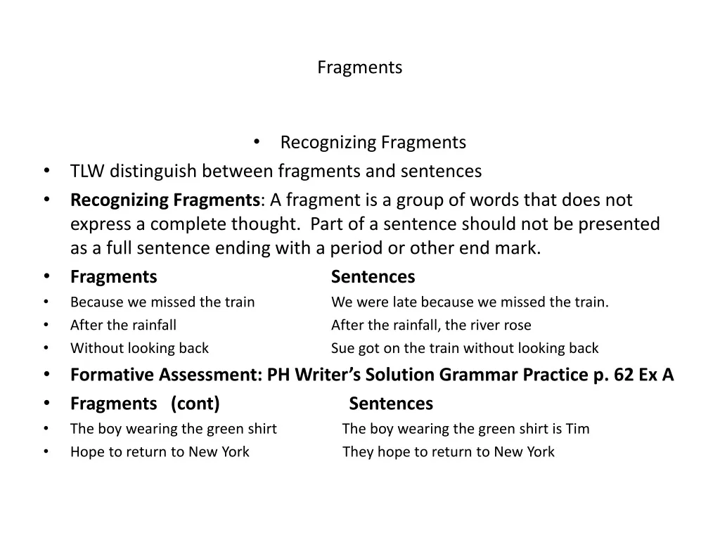 PPT - Fragments PowerPoint Presentation, free download - ID:629633
