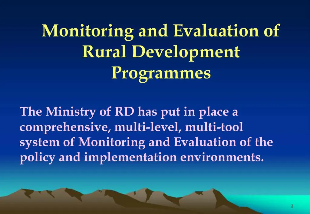PPT - Monitoring and Evaluation of Rural Development Programmes ...
