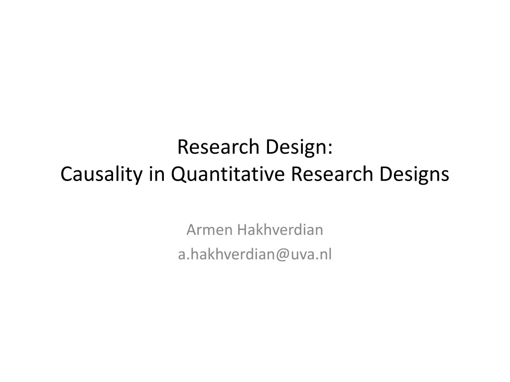 PPT - Research Design: Causality in Quantitative Research Designs ...