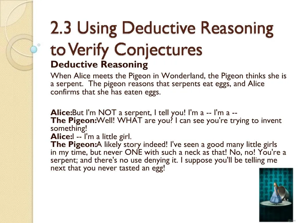 PPT - 2.3 Using Deductive Reasoning to Verify Conjectures PowerPoint ...