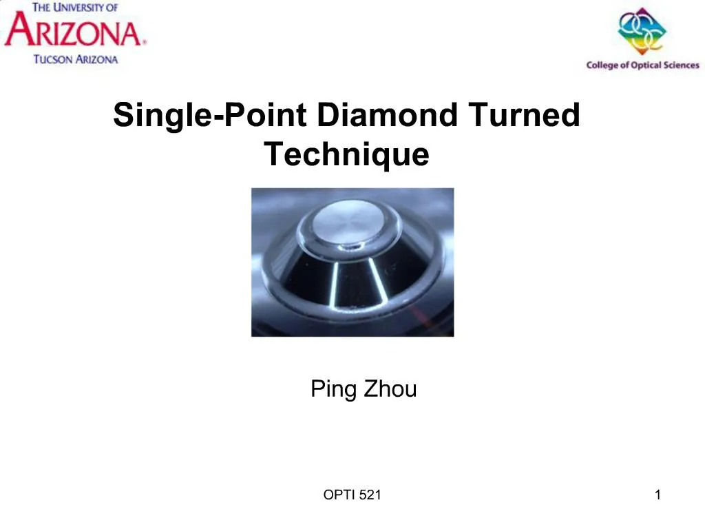 PPT - Single-Point Diamond Turned Technique PowerPoint Presentation ...