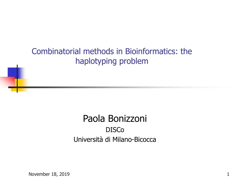 Ppt Combinatorial Methods In Bioinformatics The Haplotyping Problem Powerpoint Presentation