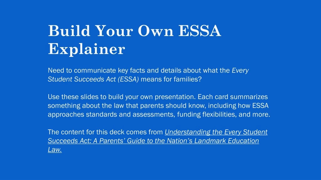 PPT - Build Your Own ESSA Explainer PowerPoint Presentation, free ...