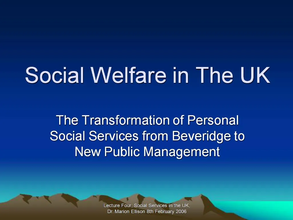 PPT - Social Welfare in The UK PowerPoint Presentation, free download ...