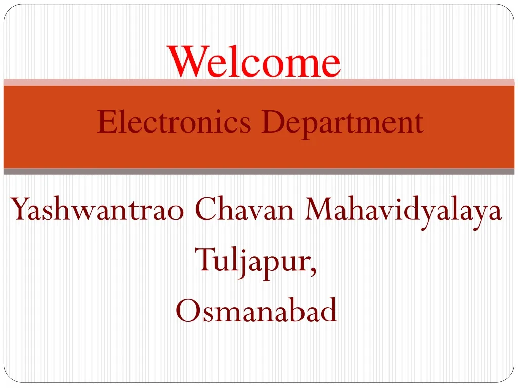 PPT - Welcome Electronics Department PowerPoint Presentation, free ...