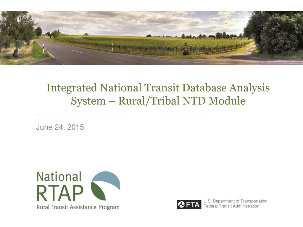PPT - Integrated National Transit Database Analysis System – Rural ...