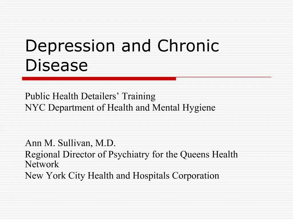 PPT - Depression and Chronic Disease PowerPoint Presentation, free ...