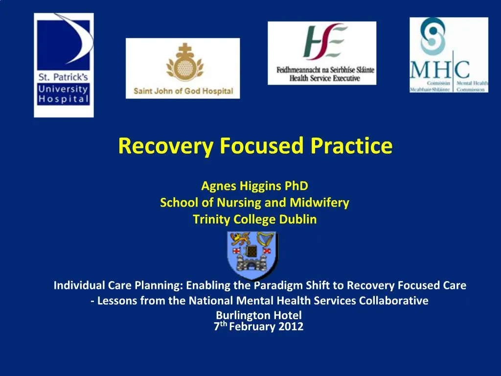 PPT - Individual Care Planning: Enabling the Paradigm Shift to Recovery ...
