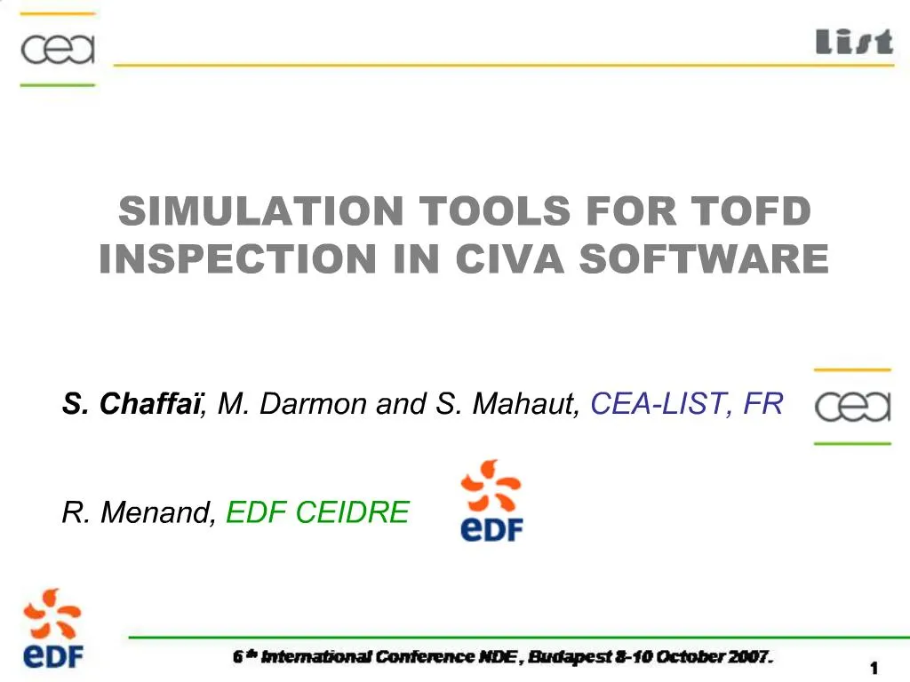 PPT - SIMULATION TOOLS FOR TOFD INSPECTION IN CIVA SOFTWARE PowerPoint ...