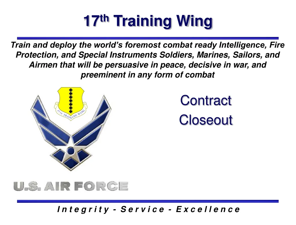 PPT - 17 th Training Wing PowerPoint Presentation, free download - ID ...