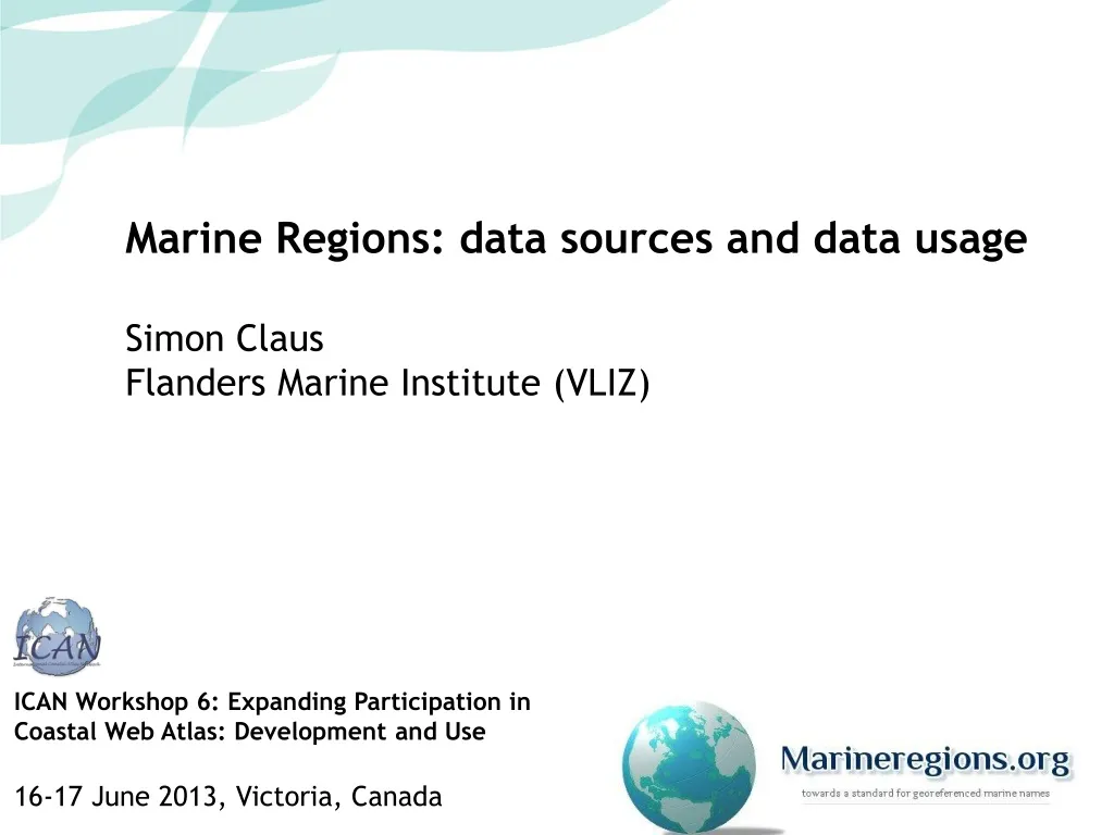 PPT - Marine Regions: data sources and data usage Simon Claus Flanders ...