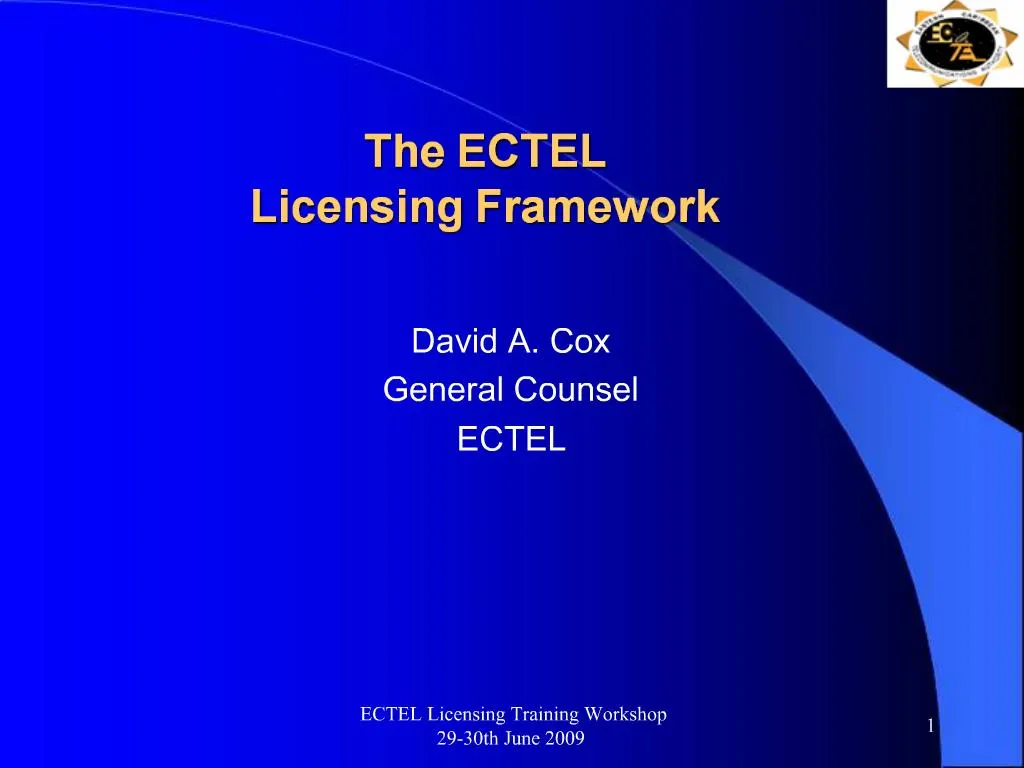 PPT - The ECTEL Licensing Framework PowerPoint Presentation, free ...
