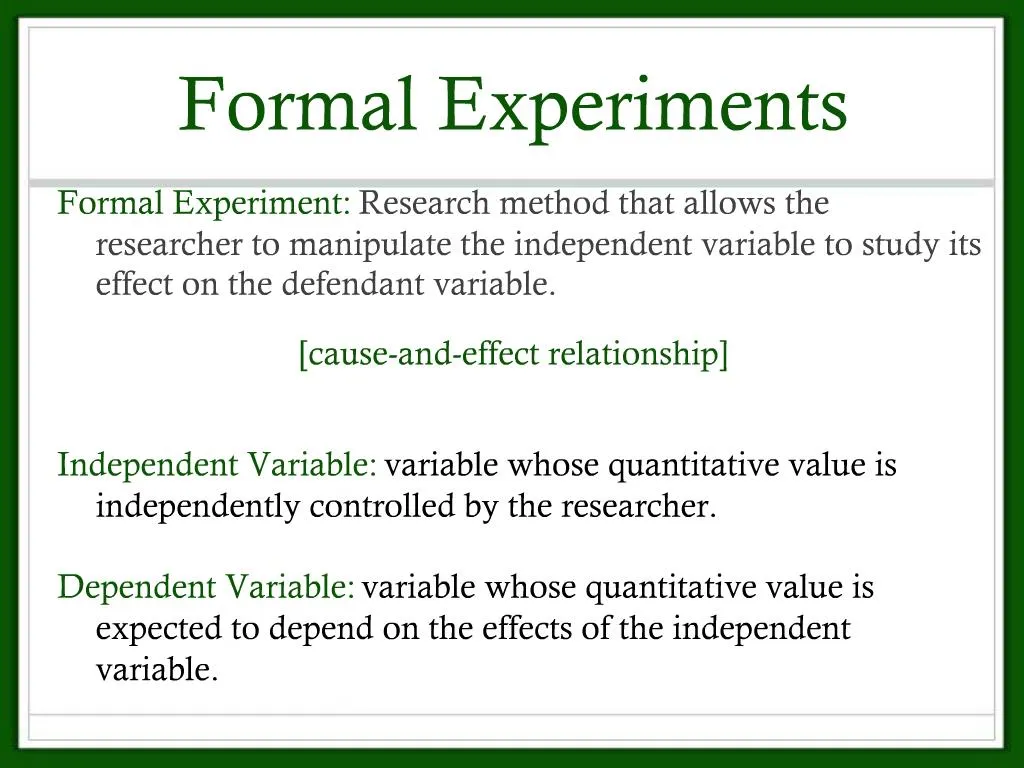 PPT - Formal Experiments PowerPoint Presentation, free download - ID:656699