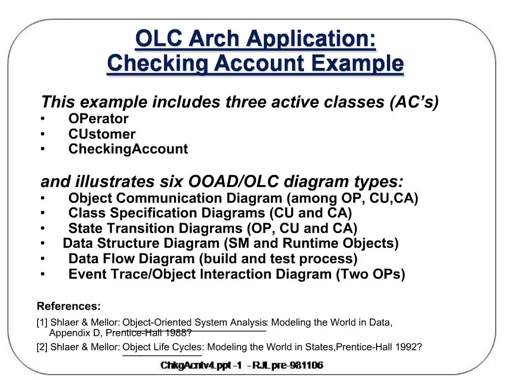 PPT - OLC Arch Application: Checking Account Example PowerPoint ...