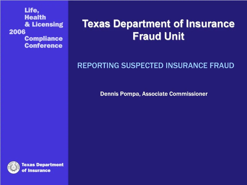 PPT - Texas Department of Insurance Fraud Unit PowerPoint Presentation ...