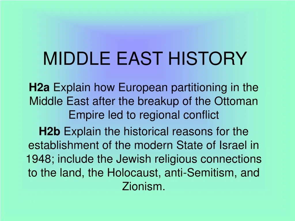 PPT - MIDDLE EAST HISTORY PowerPoint Presentation, free download - ID ...