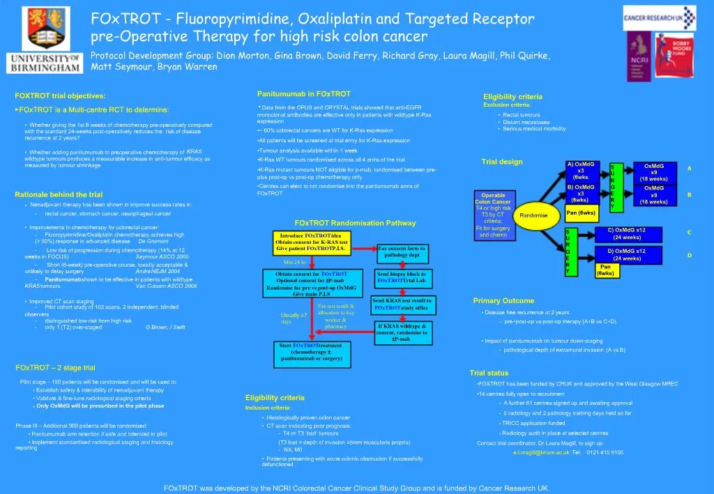 PPT - FOxTROT - Fluoropyrimidine, Oxaliplatin and Targeted Receptor pre ...