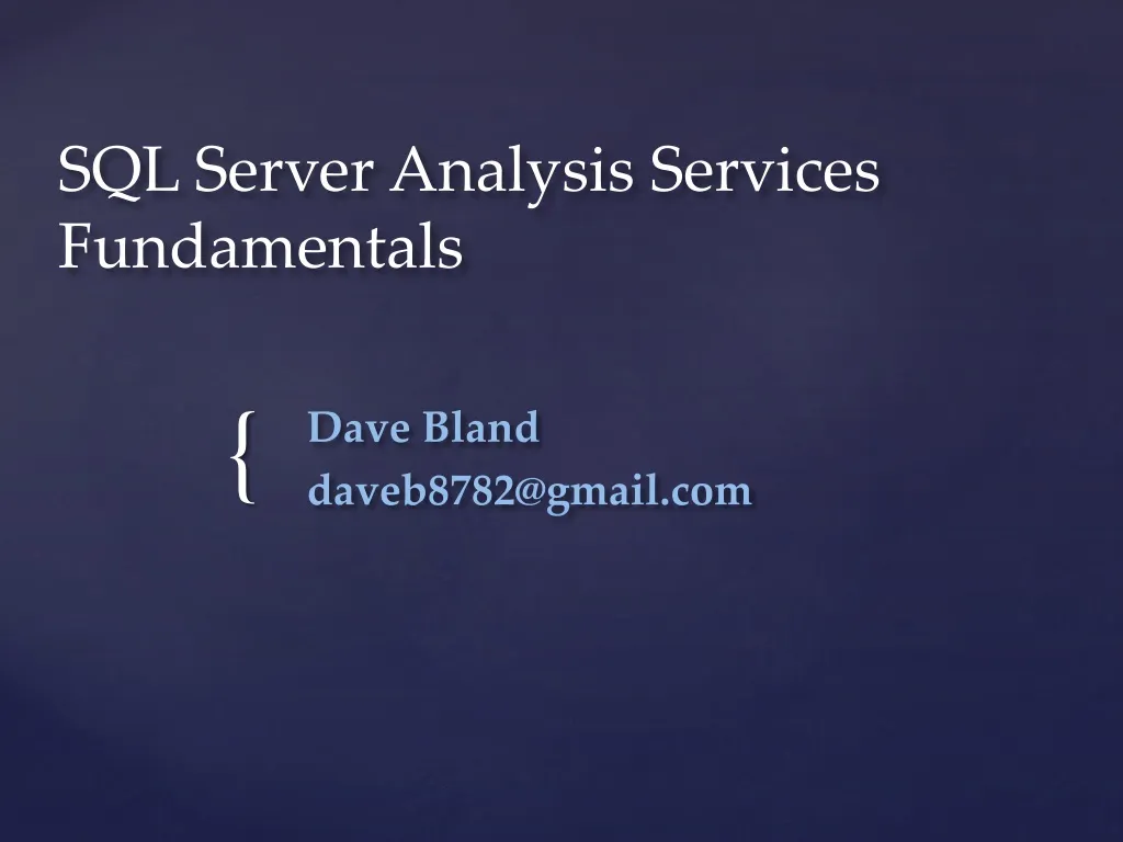 PPT - SQL Server Analysis Services Fundamentals PowerPoint Presentation ...
