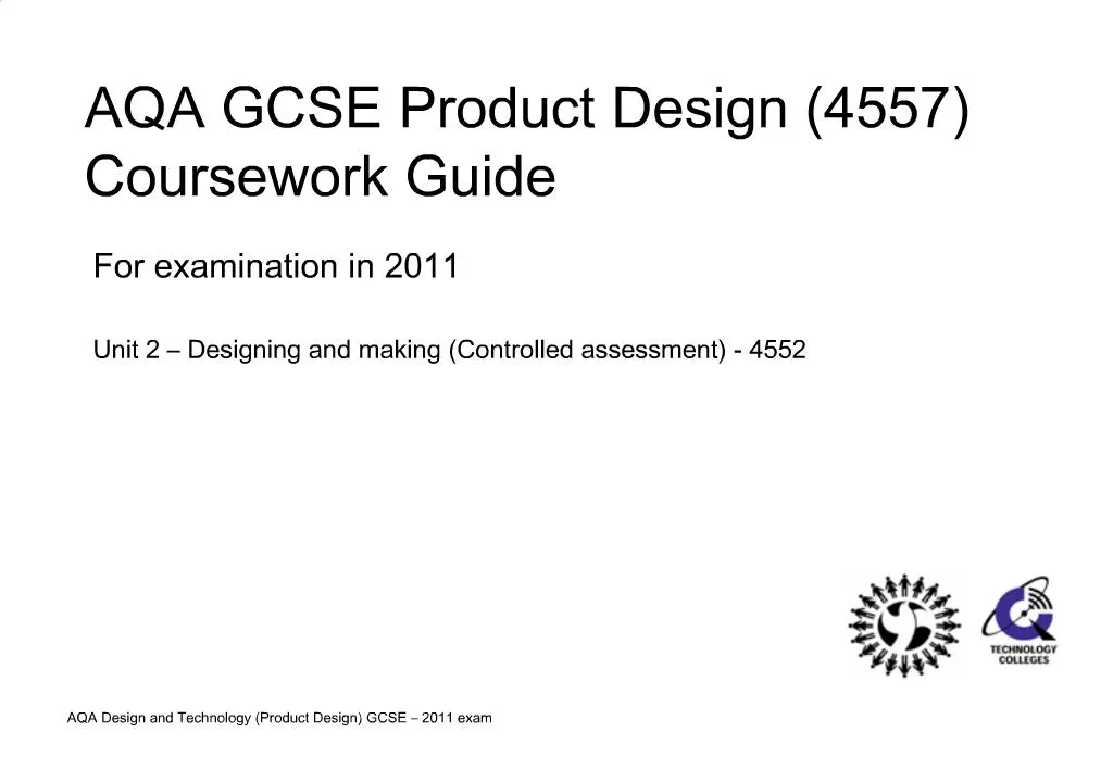 PPT - AQA GCSE Product Design 4557 Coursework Guide PowerPoint ...