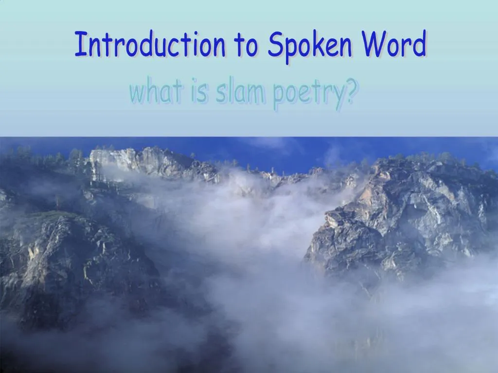 PPT What Is Slam Poetry PowerPoint Presentation Free Download ID
