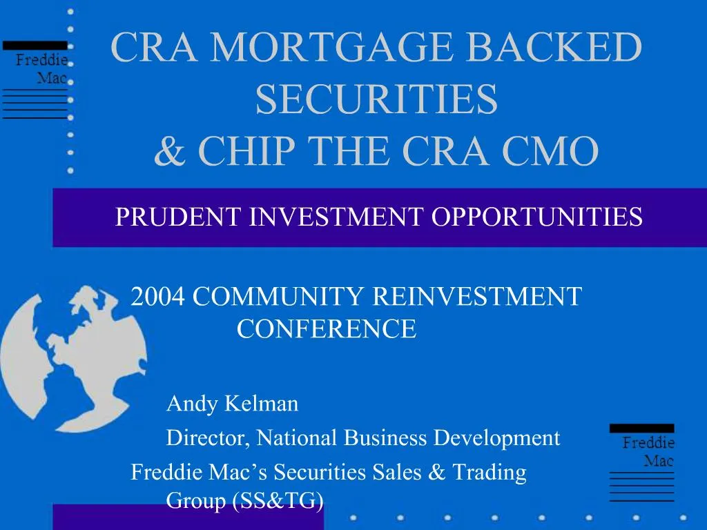 PPT - CRA MORTGAGE BACKED SECURITIES CHIP THE CRA CMO PowerPoint ...