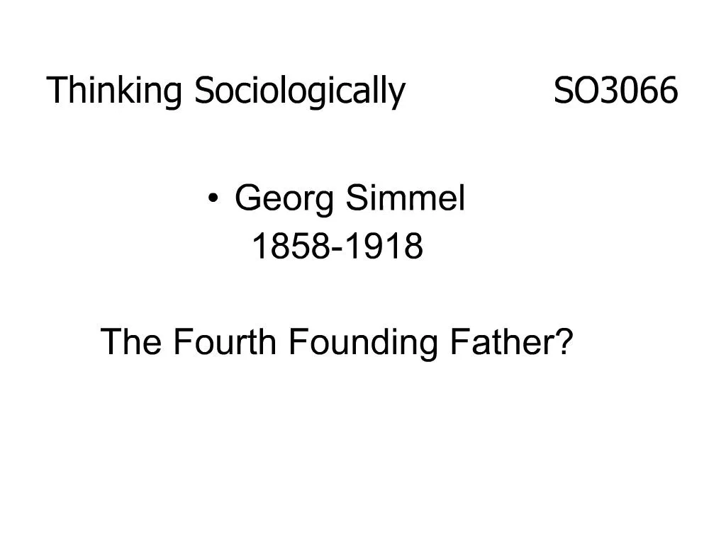PPT - Thinking Sociologically SO3066 PowerPoint Presentation, free ...