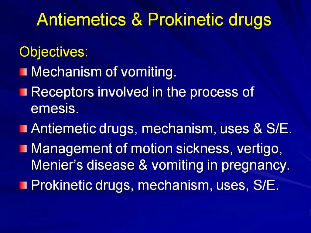 PPT - Antiemetics Prokinetic drugs PowerPoint Presentation, free ...