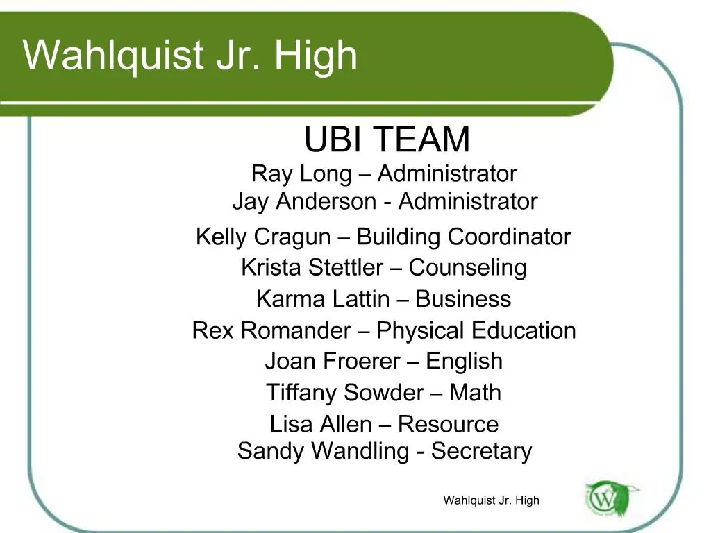 PPT - Wahlquist Jr. High PowerPoint Presentation, free download - ID:678699