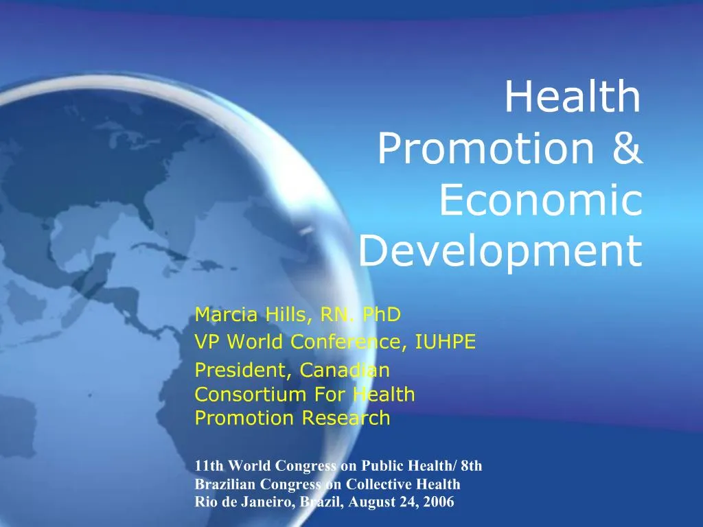 PPT - Health Promotion Economic Development PowerPoint Presentation ...