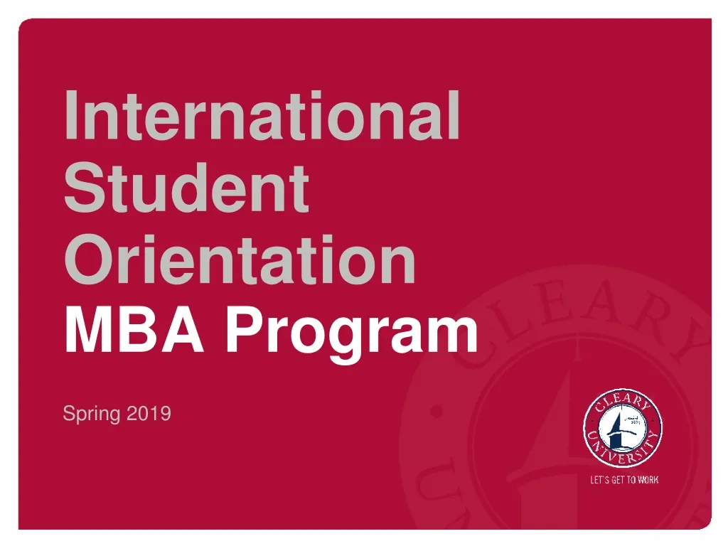 PPT - International Student Orientation MBA Program PowerPoint Presentation - ID:681691