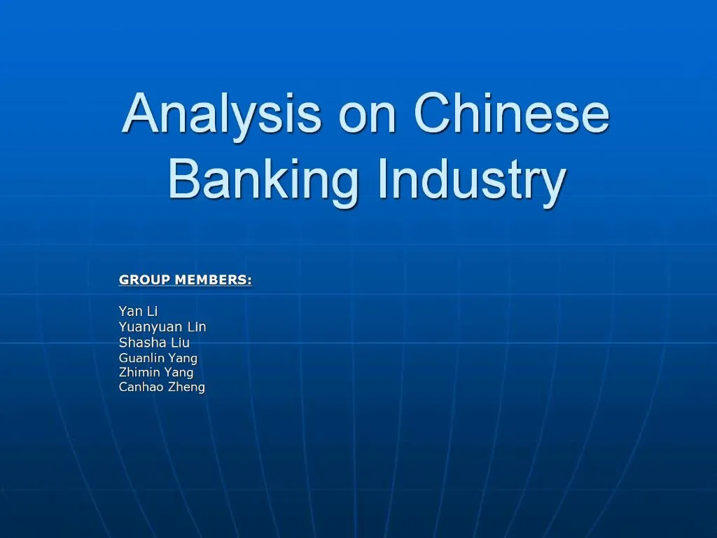 PPT - Analysis on Chinese Banking Industry PowerPoint Presentation ...