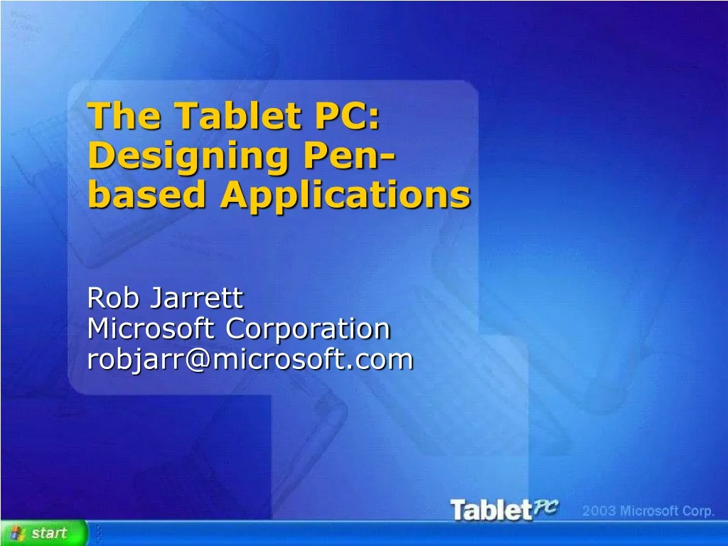 PPT - Rob Jarrett Microsoft Corporation robjarr@microsoft PowerPoint ...