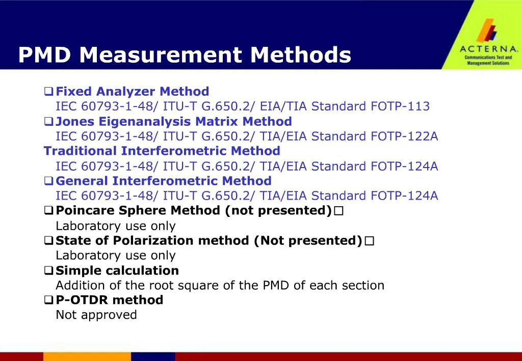 PPT - PMD Measurement Methods PowerPoint Presentation, free download ...