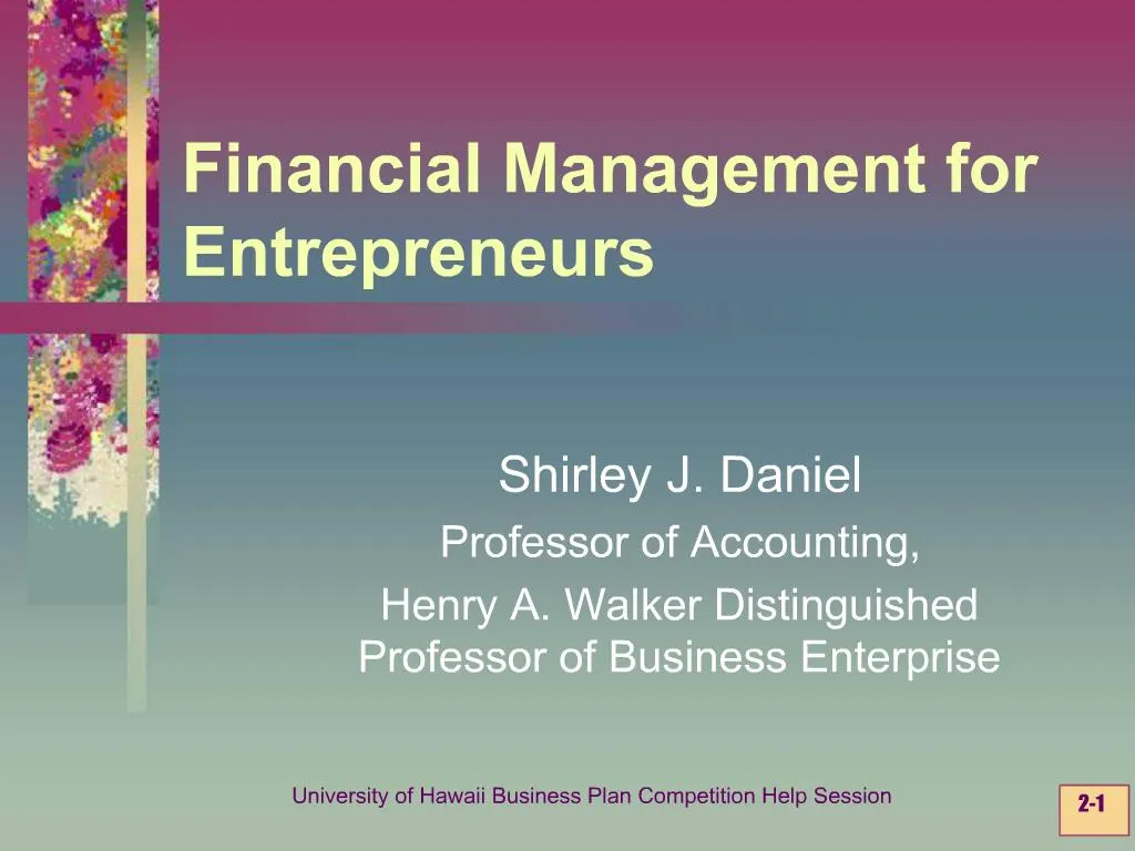 PPT - Financial Management for Entrepreneurs PowerPoint Presentation ...