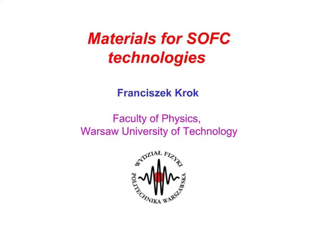 PPT - Materials for SOFC technologies PowerPoint Presentation, free ...