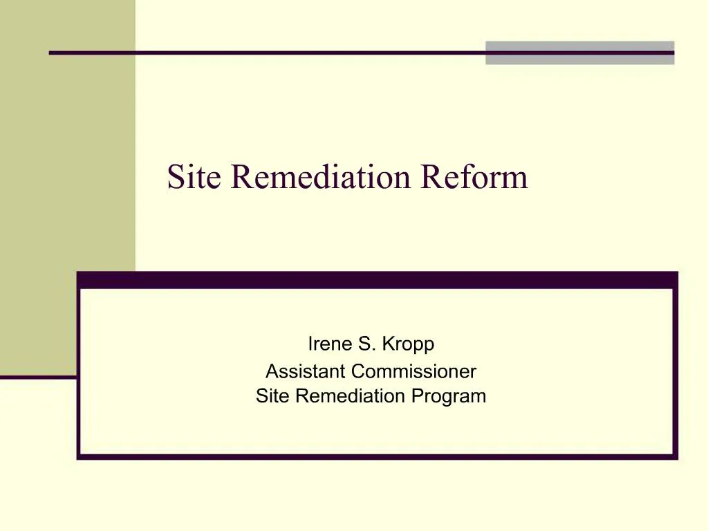PPT - Site Remediation Reform PowerPoint Presentation, free download ...