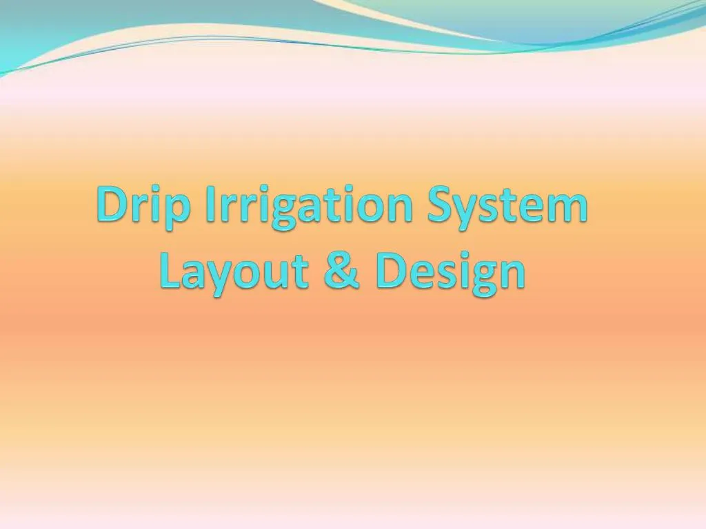 PPT - Drip Irrigation System Layout Design PowerPoint Presentation ...