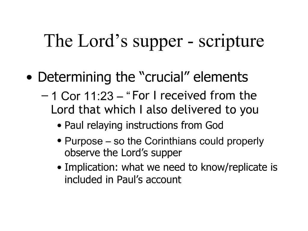 PPT - The Lord s supper - scripture PowerPoint Presentation, free ...