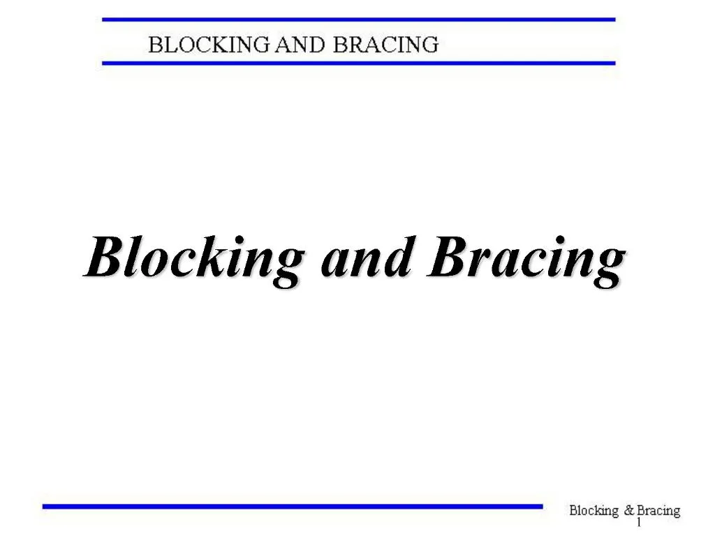 PPT - Blocking and Bracing PowerPoint Presentation, free download - ID ...